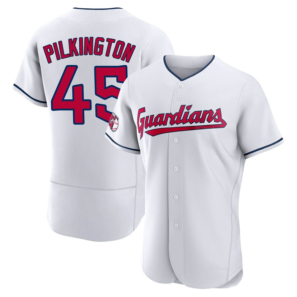 Men's Konnor Pilkington Cleveland Guardians Authentic White Home Jersey ...