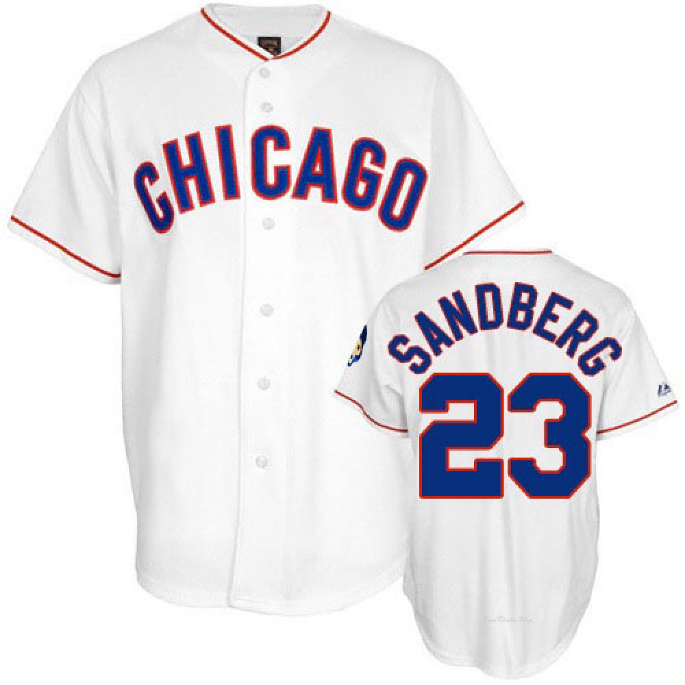 Men's Ryne Sandberg Chicago Cubs Authentic White 1988 Throwback Jersey ...