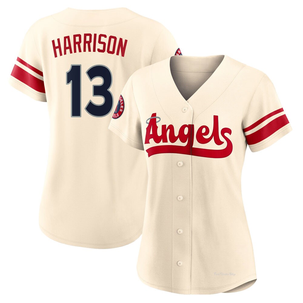 Women's Monte Harrison Los Angeles Angels Replica Cream 2022 City ...